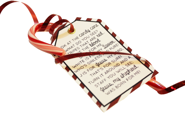 Religious Christmas Candy Cane Poem Gift Tag Stocking Stuffer w/ Candy ...