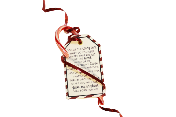 Religious Christmas Candy Cane Poem Gift Tag Stocking Stuffer w/ Candy ...